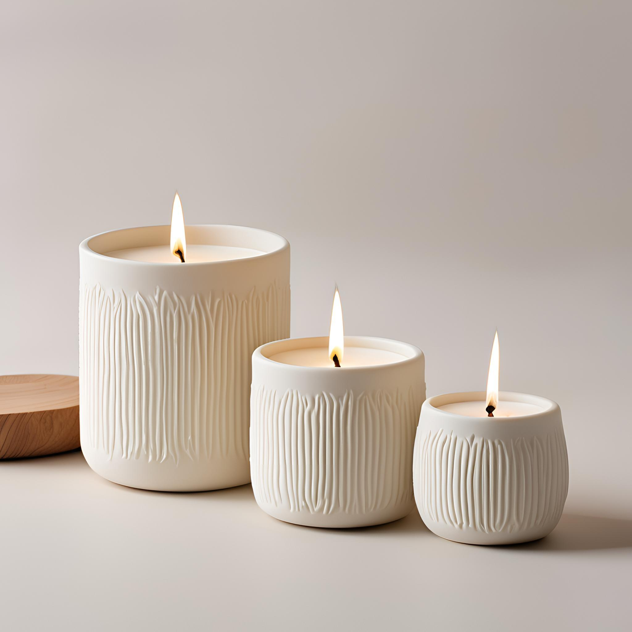 Wholesale Matte White Vertical Stripe Ceramic Candle Holders – Set of 2 ...
