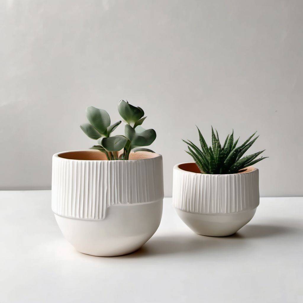 Wholesale Vertical Stripe Ceramic Planters – Matte Glazed Pots for ...