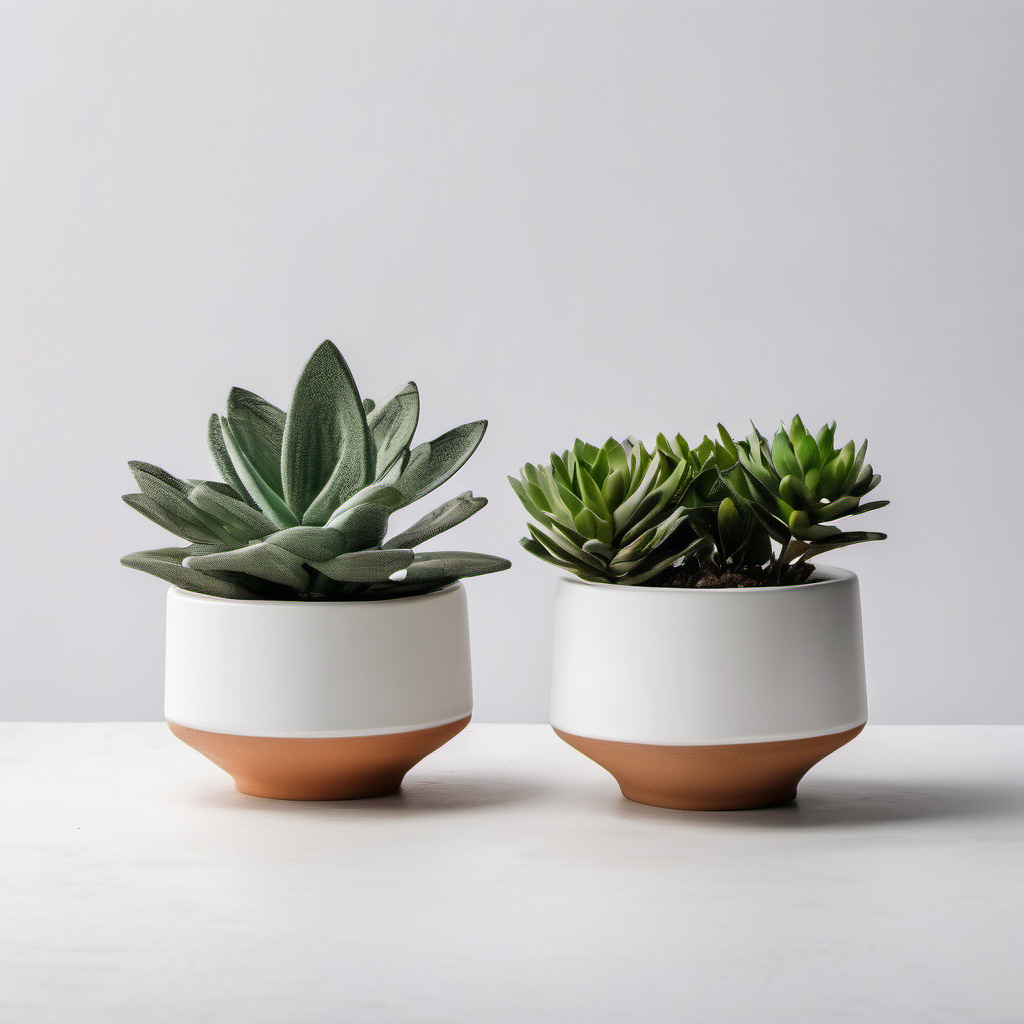 Wholesale Smooth Ceramic Pots with Terracotta Base – Matte Finish ...